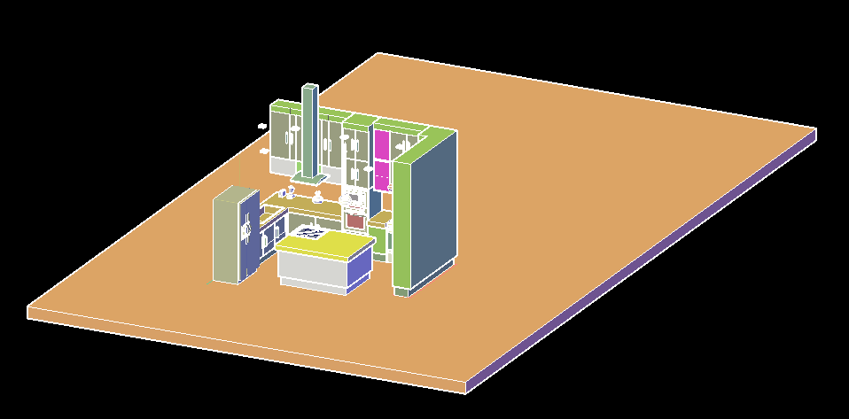 Kaslik Workshop | Kitchen 3D with all Layers best Island